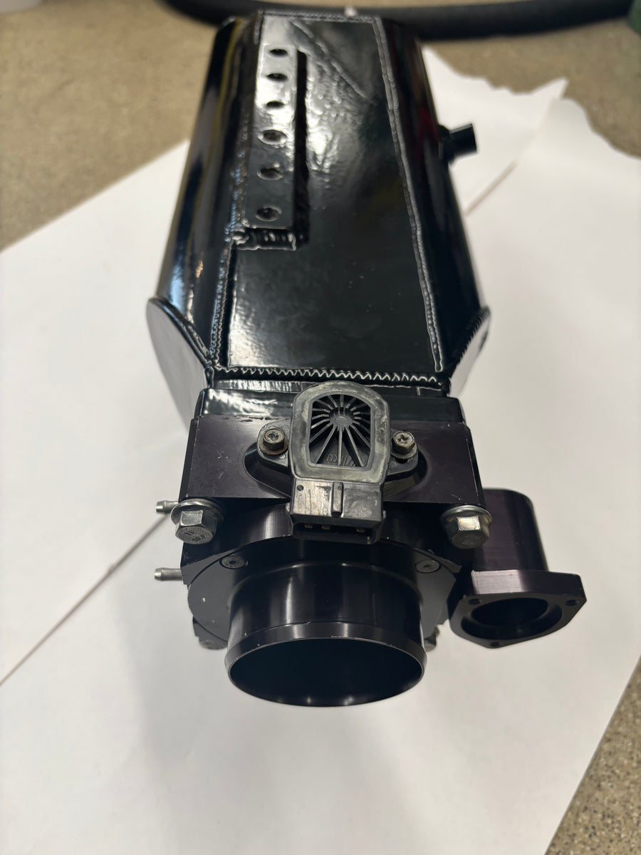 Evo 8,9 drag intake with boomba throttle body & tps freshly coated bla ...