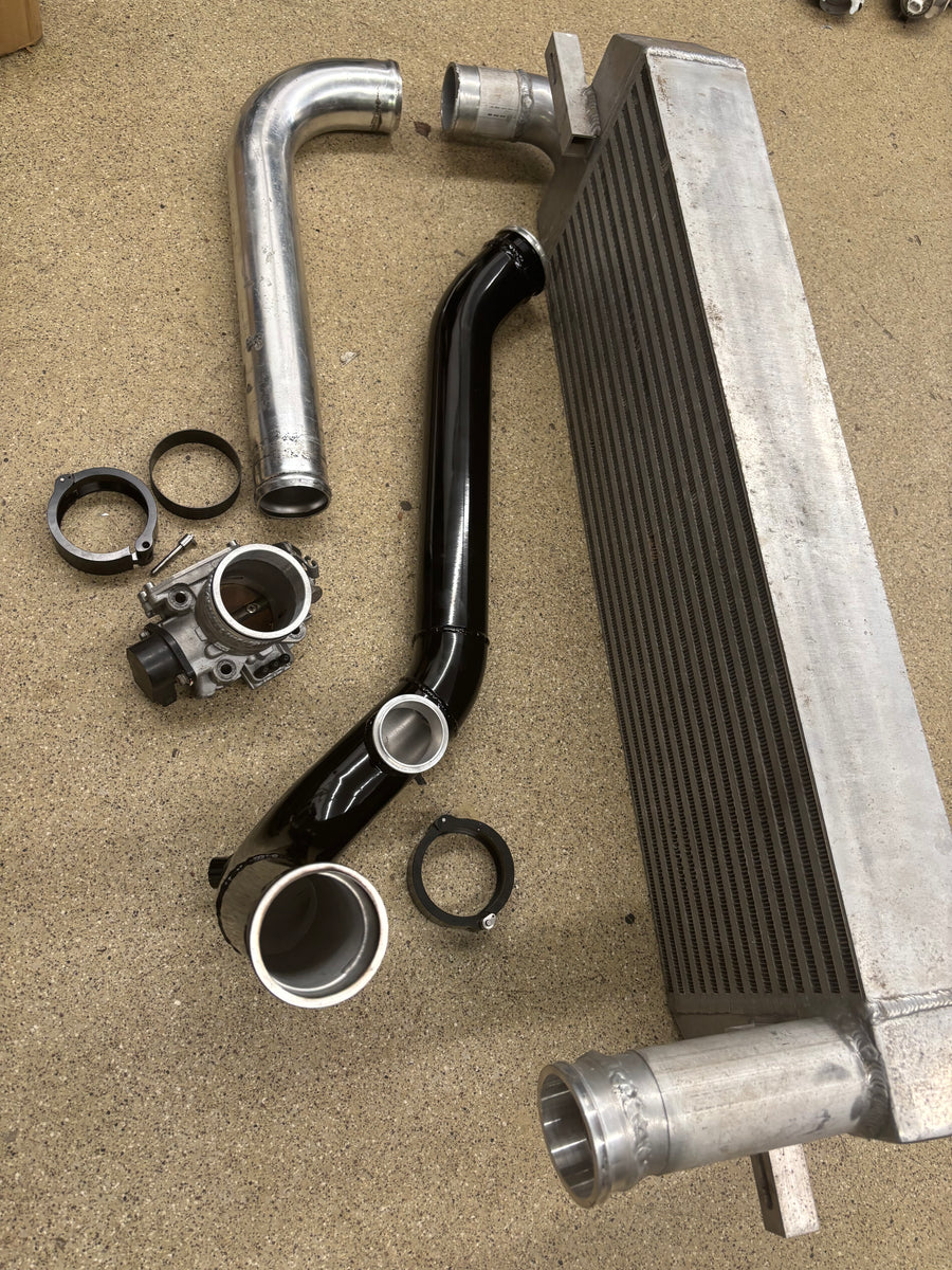 Intercooler & throttle body/ intake pipe with Evil energy flanges to b ...